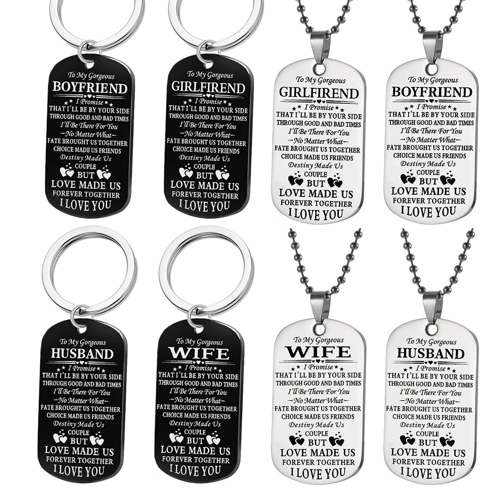 SmartBy Fashion Letter Husband Wife Girlfriend Boyfriend Tag Pendant ...