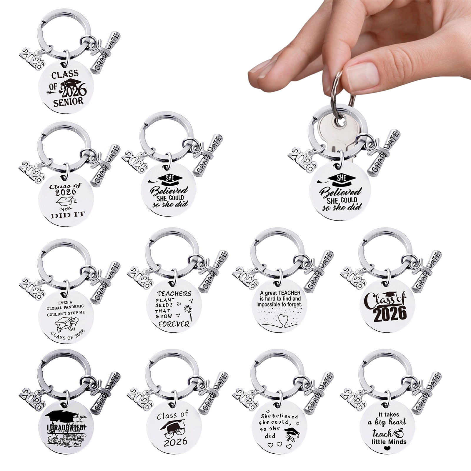 SmartBy Keychain Pendant Class of 2026 Durable Stainless Steel Keepsake ...