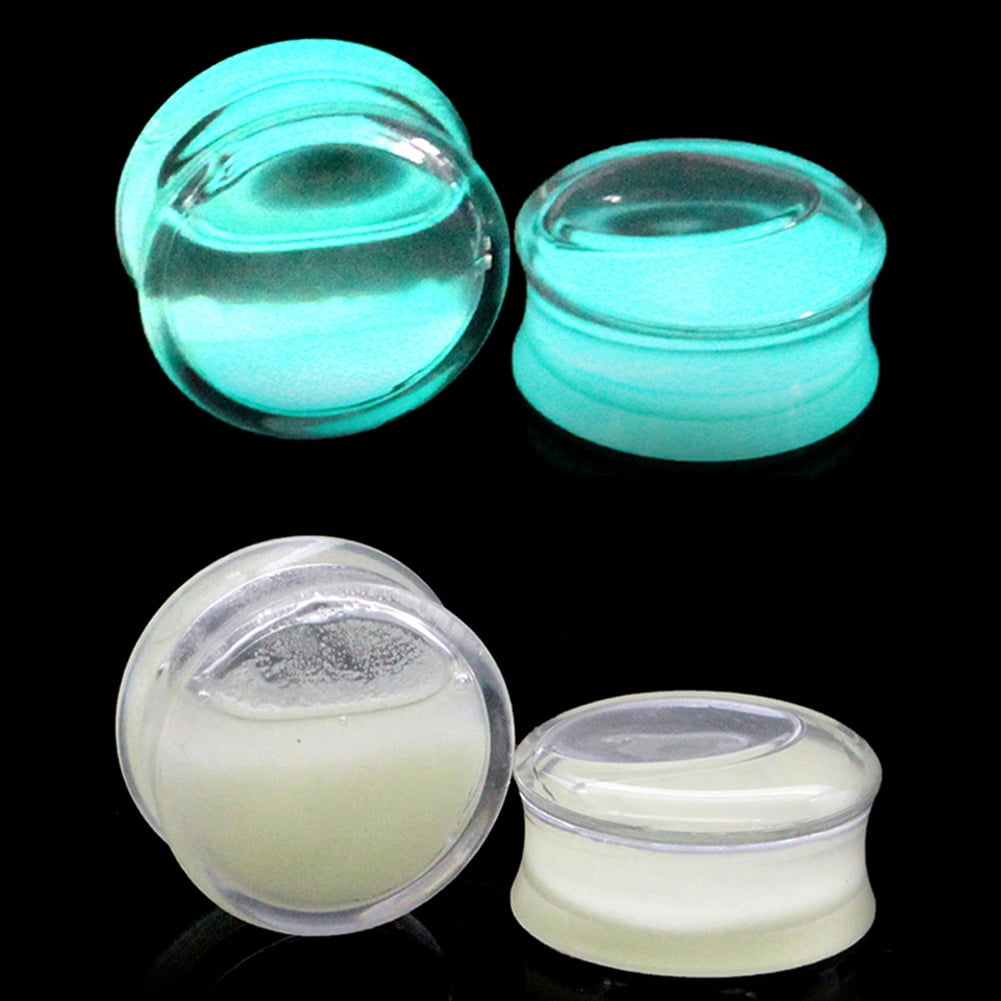 SmartBy Luminous Clear Acrylic Liquid Flesh Tunnel Ear Saddle Plugs ...