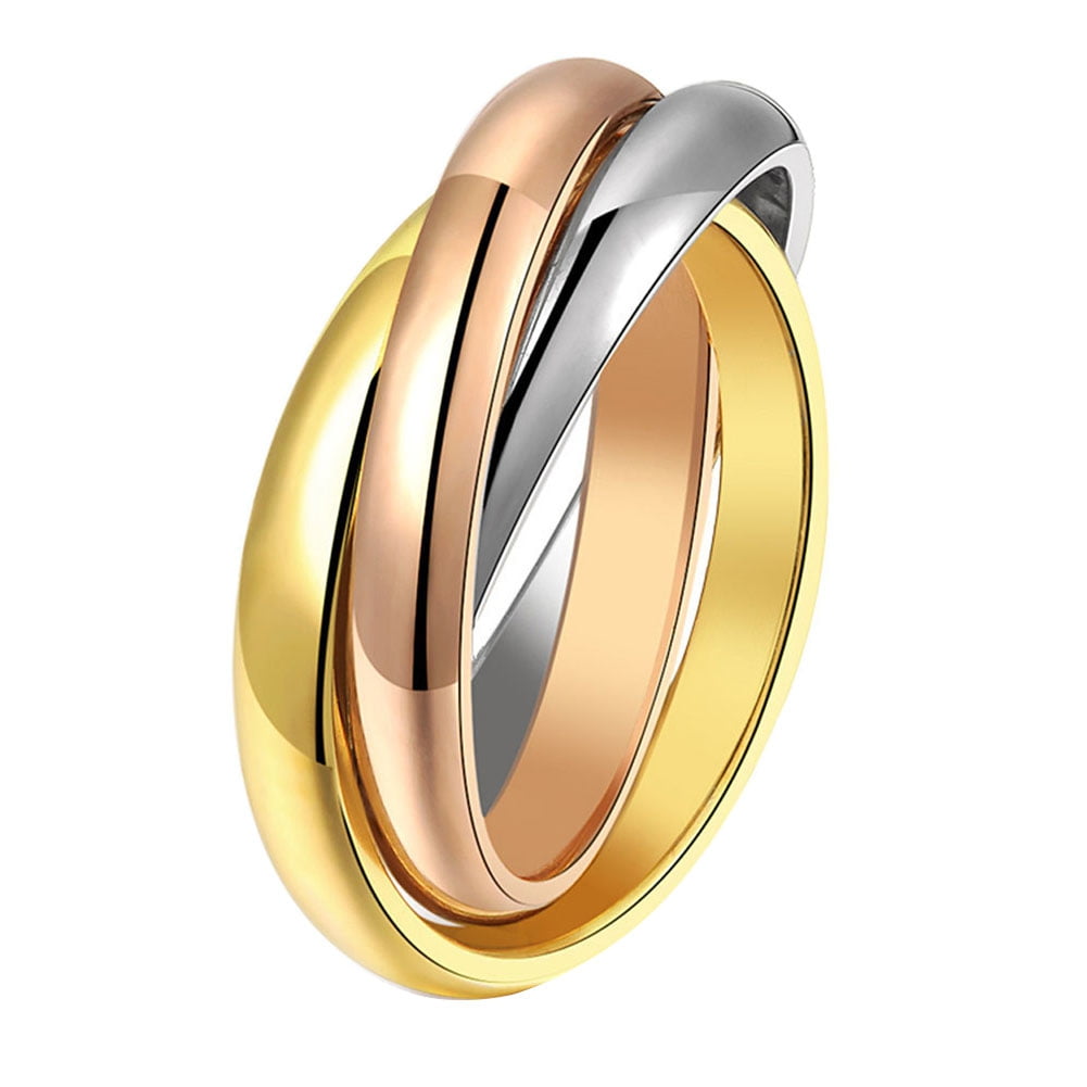 SmartBy Party Women Minimalist Linked Triple Circle Finger Ring Jewelry ...