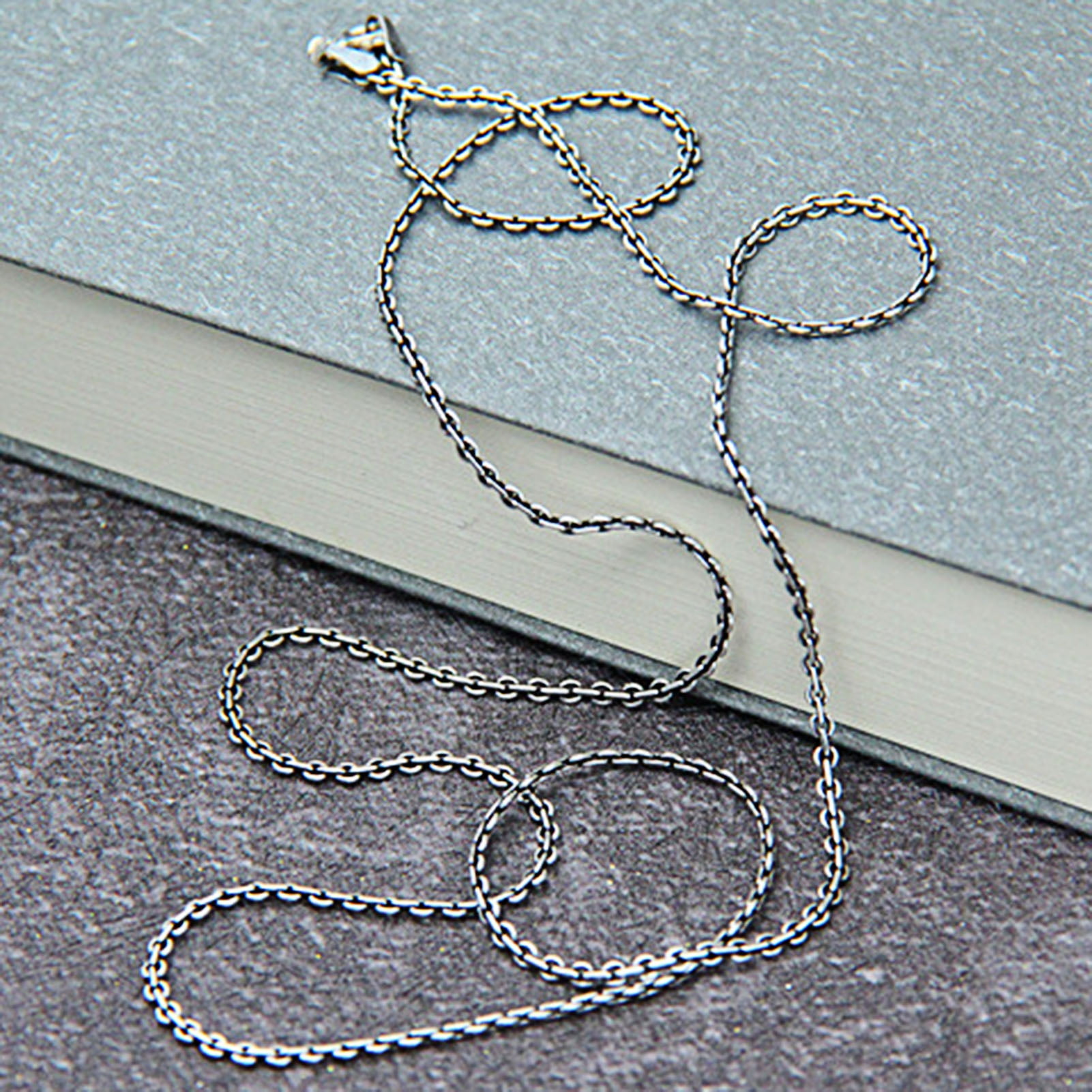 SmartBy Retro Unisex Chain Unfading 925 Silver Hip Hop Short Clavicle ...