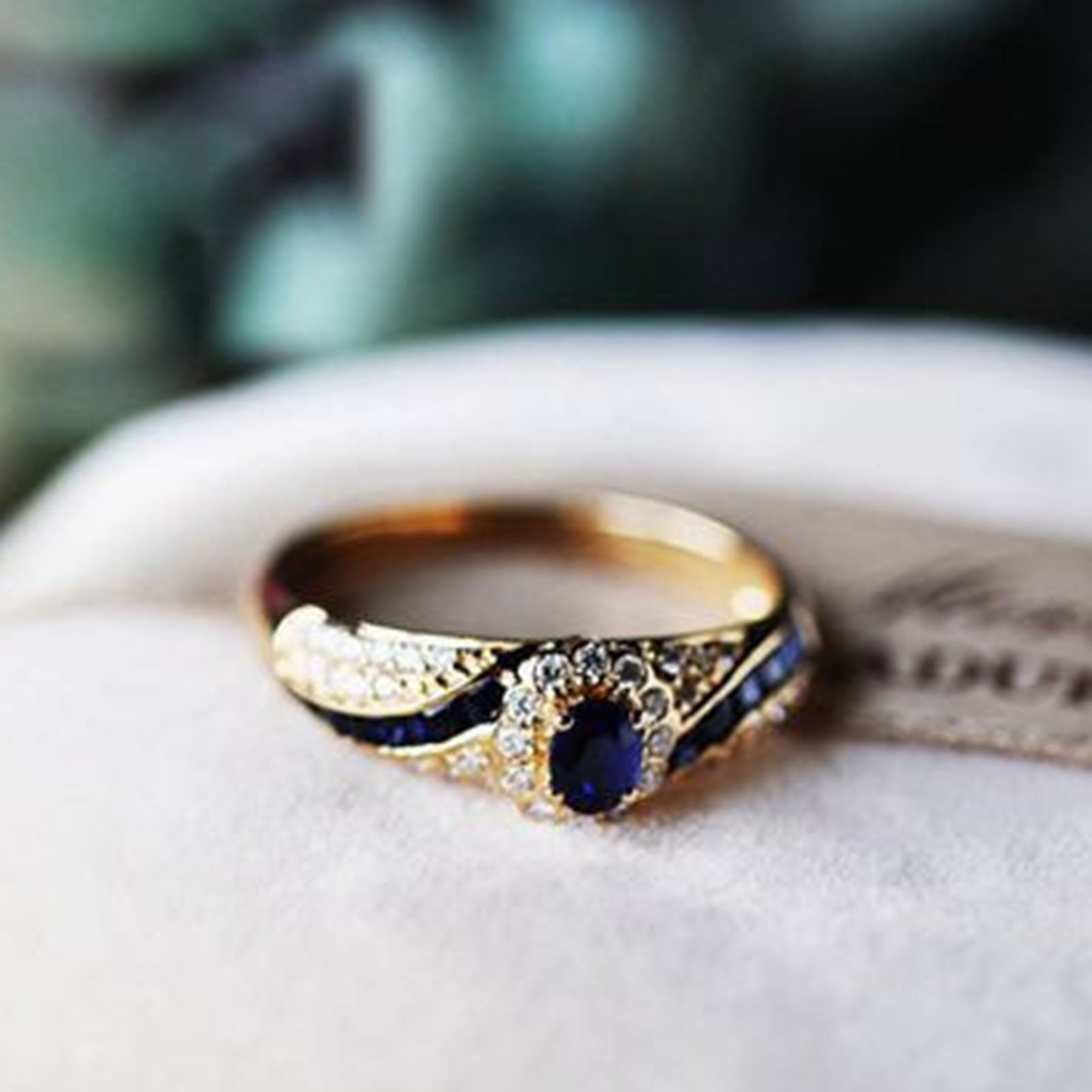 SmartBy Women Ring Smooth Surface High-end Shiny Rhinestone Inlaid ...