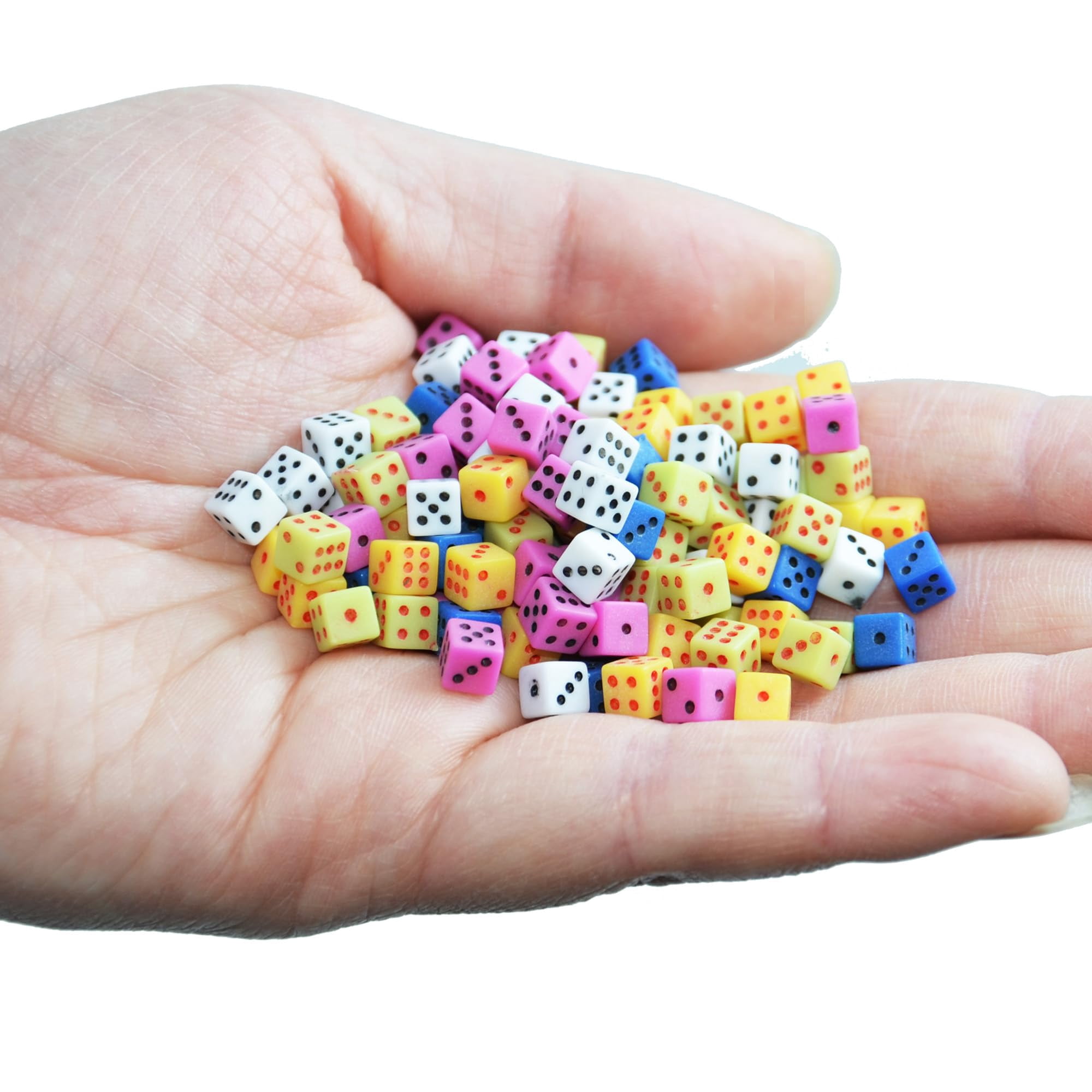 SmartDealsPro 100 Assorted 1/5" 5mm D6 Mini Dice Game Dot Square Dice ...