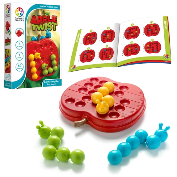 SmartGames Apple Twist Travel Puzzle Game with 60 Challenges for Ages 5 ...