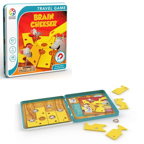 SmartGames Brain Cheeser Magnetic Travel Game, 48 Challenges, Ages 5 ...