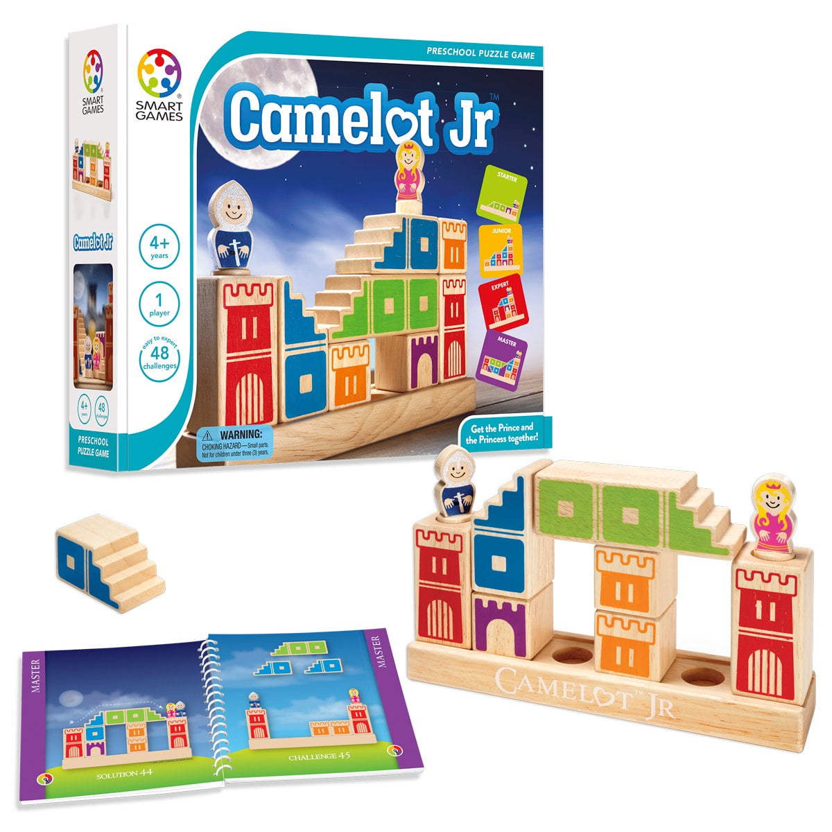 SmartGames Camelot Jr. Wooden Cognitive Skill-Building Puzzle Game ...