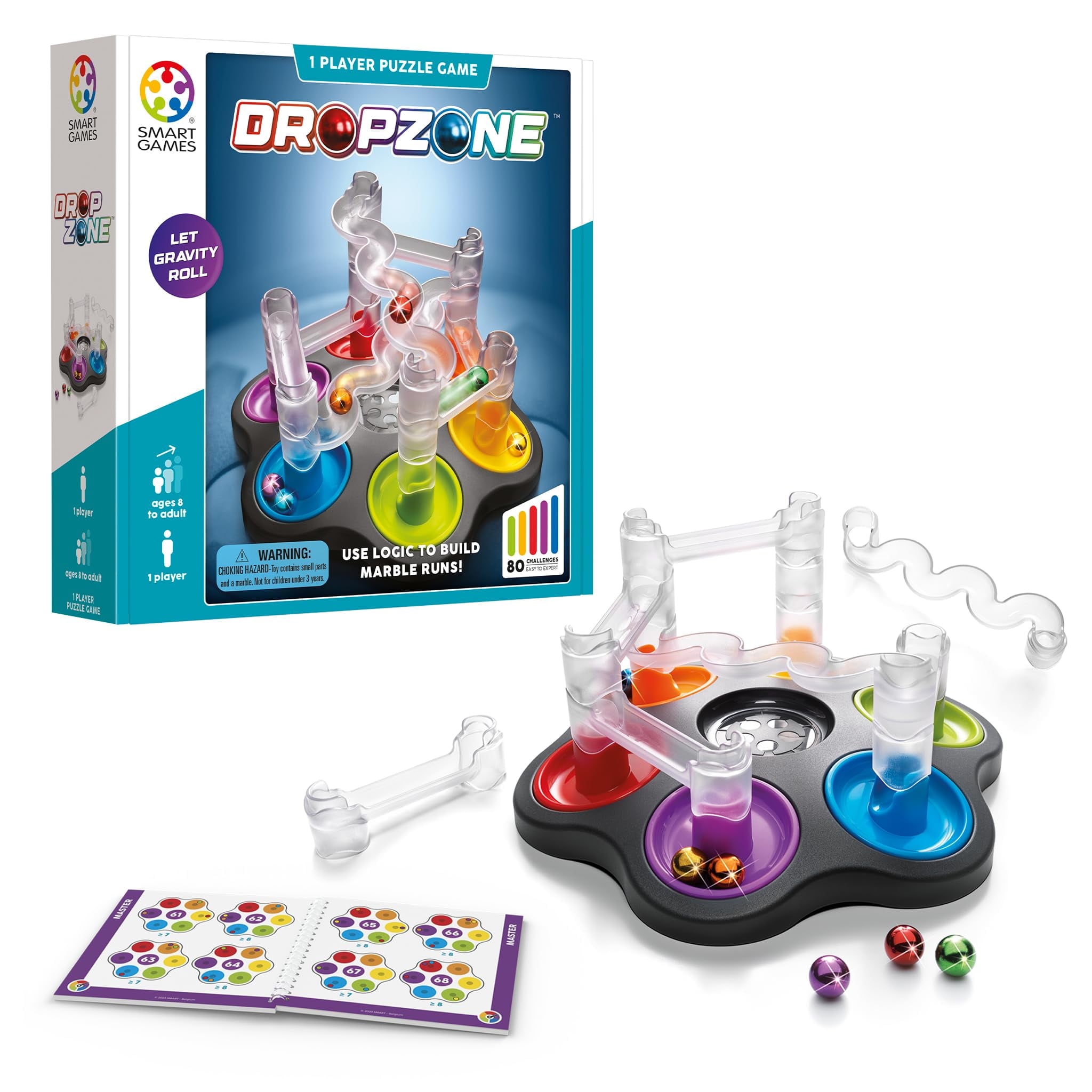 SmartGames Drop Zone Marble Run Logic Game with 80 Challenges for Ages 8 - Adult - Walmart.com