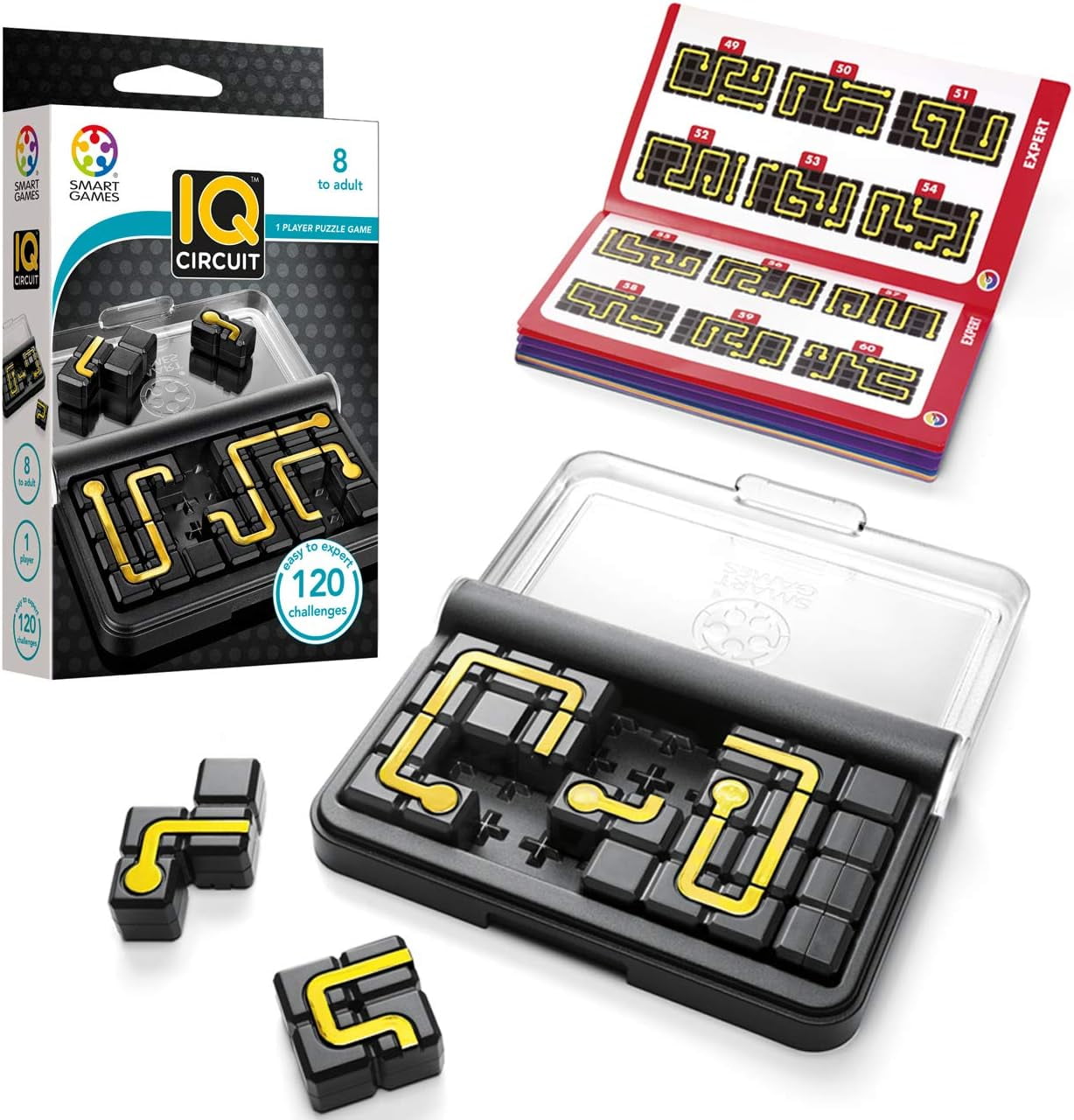 SmartGames IQ Circuit Portable Travel Game with 120 Challenges for Ages ...