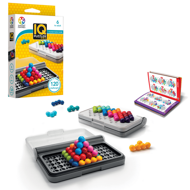 SmartGames IQ Puzzler Pro Compact Board Game Puzzle 120 3D Challenges ...