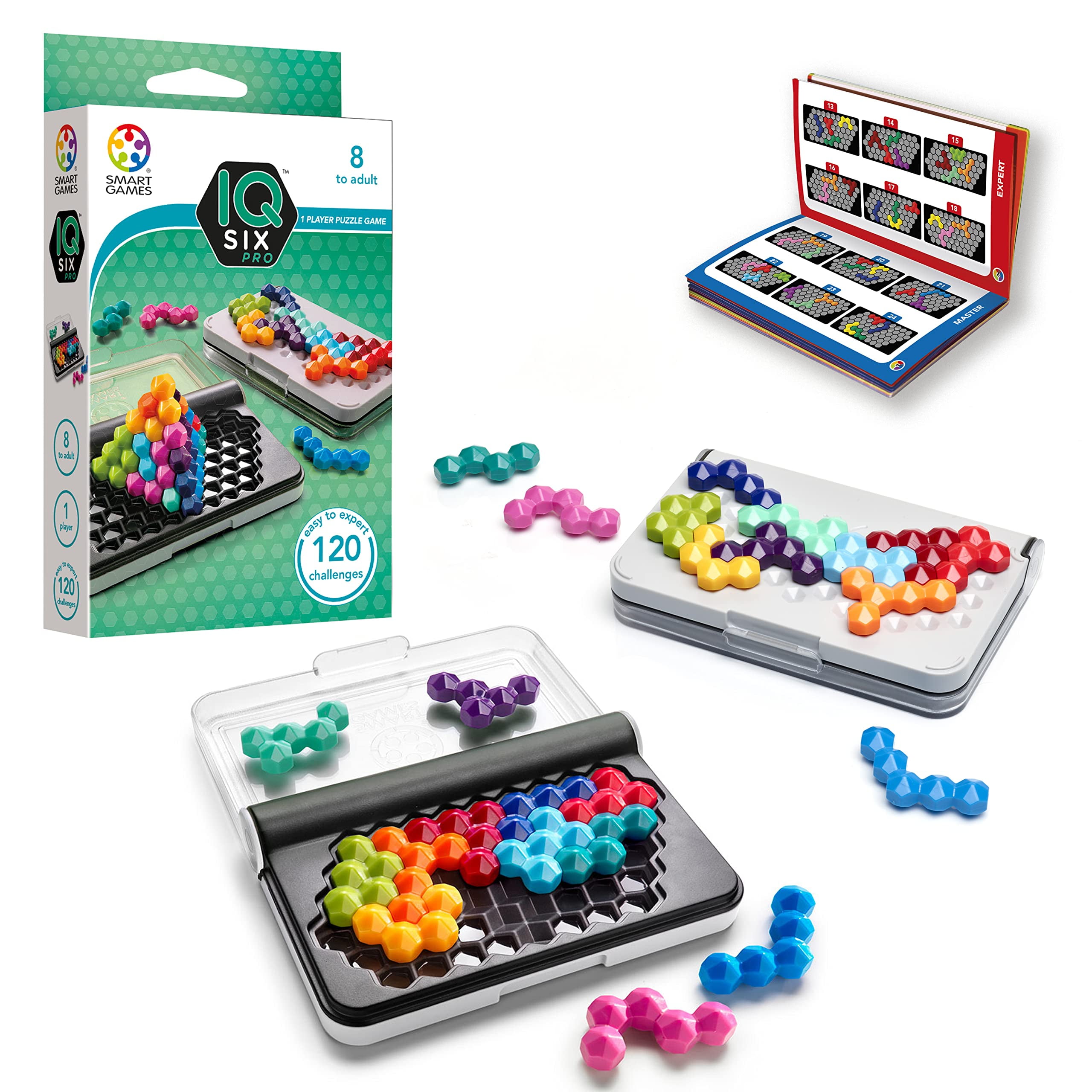 SmartGames IQ Six Pro RRF12 Travel Game for Kids and Adults, a Skill ...