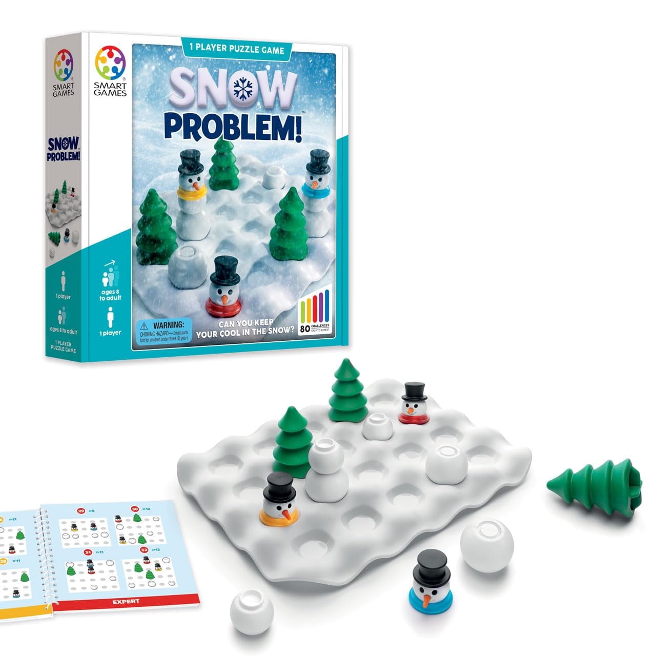 SmartGames Snow Problem – Logic Puzzle Game with 80 Challenges for Ages ...