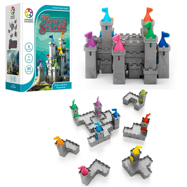 SmartGames Tower Stacks Castle Building Game with 80 Challenges for Ages 8-Adult - Walmart.com