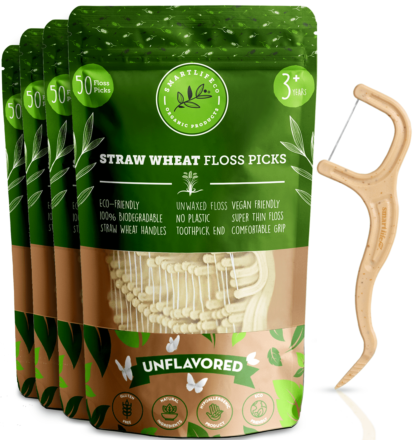 SmartLifEco Biodegradable Dental Flossing Tool - Eco-Friendly, Adult ...