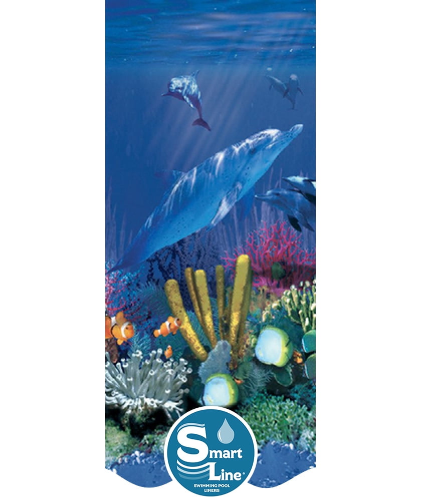 SmartLine 15' x 24' Oval Antilles Dolphin Overlap Above Ground Swimming ...