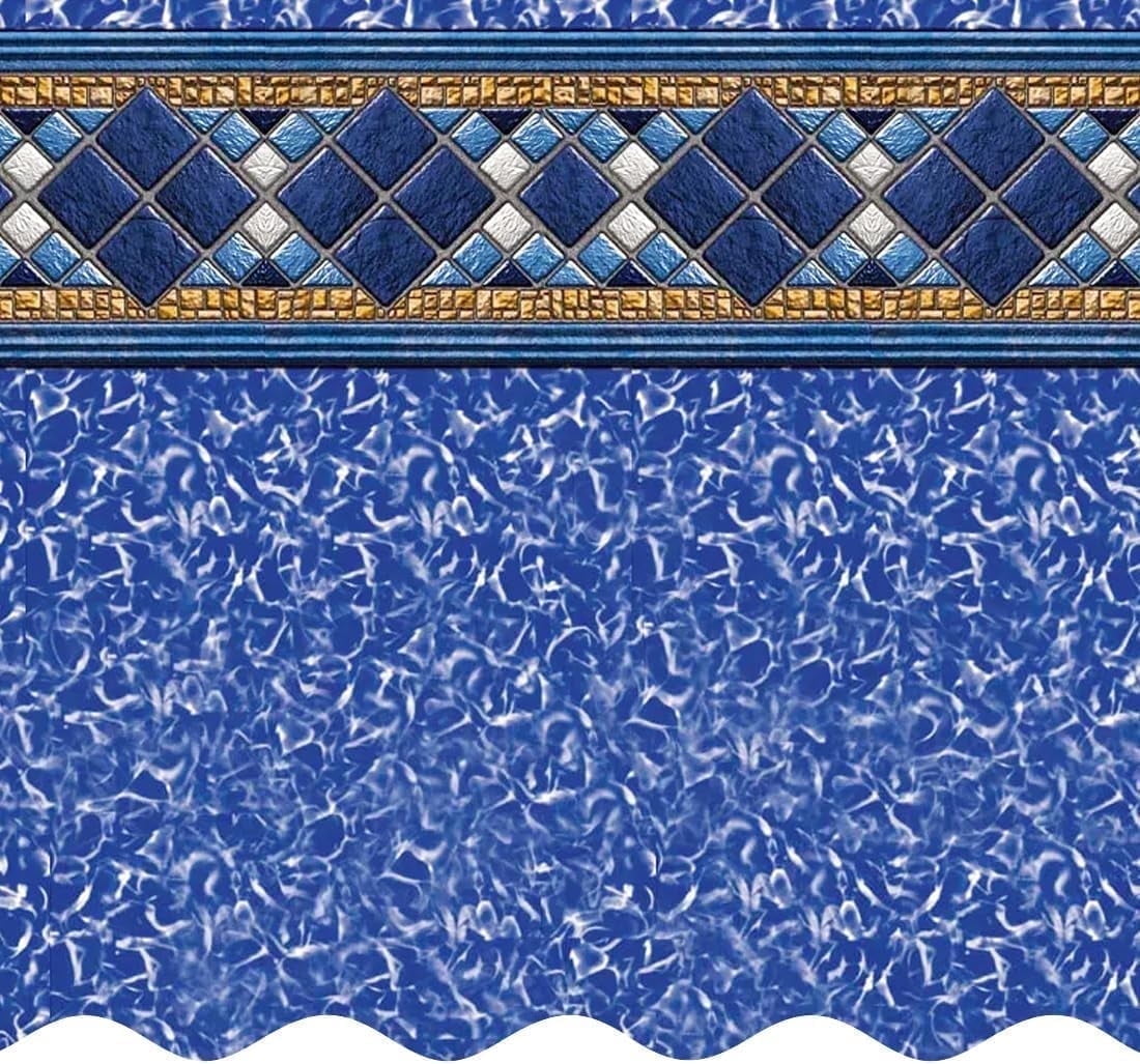SmartLine 18' Round Island Tile Unibead Above Ground Swimming Pool ...