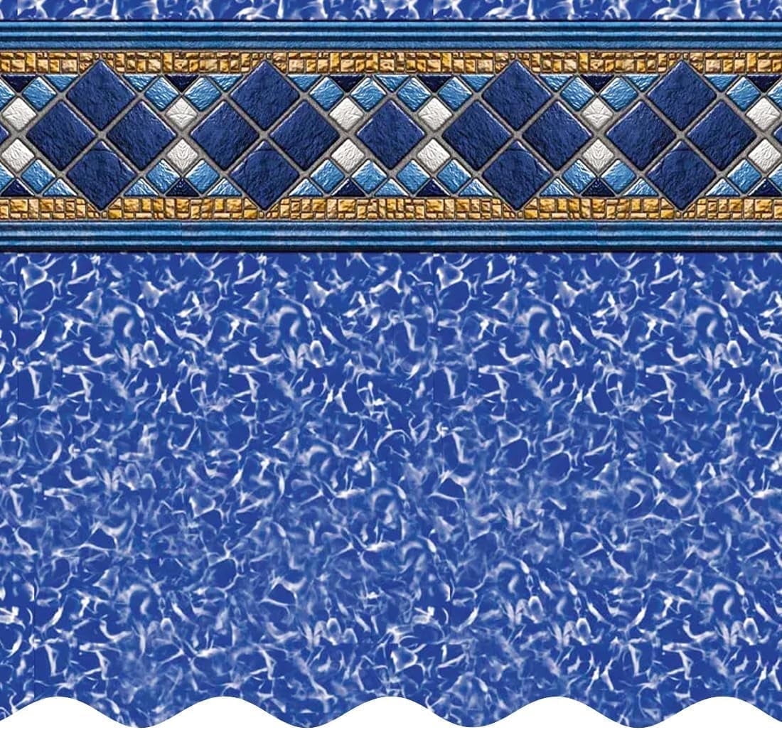 SmartLine 18' Round Island Tile Unibead Above Ground Swimming Pool ...