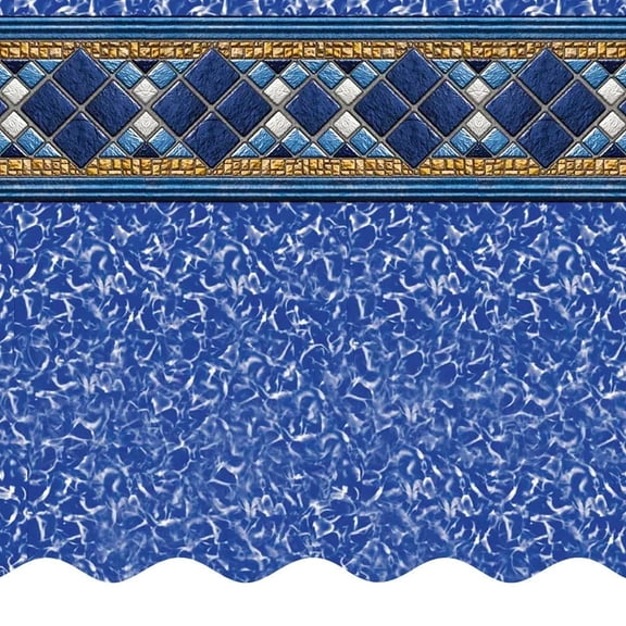 SmartLine 15' Round Rock Island Overlap Above Ground Swimming Pool ...