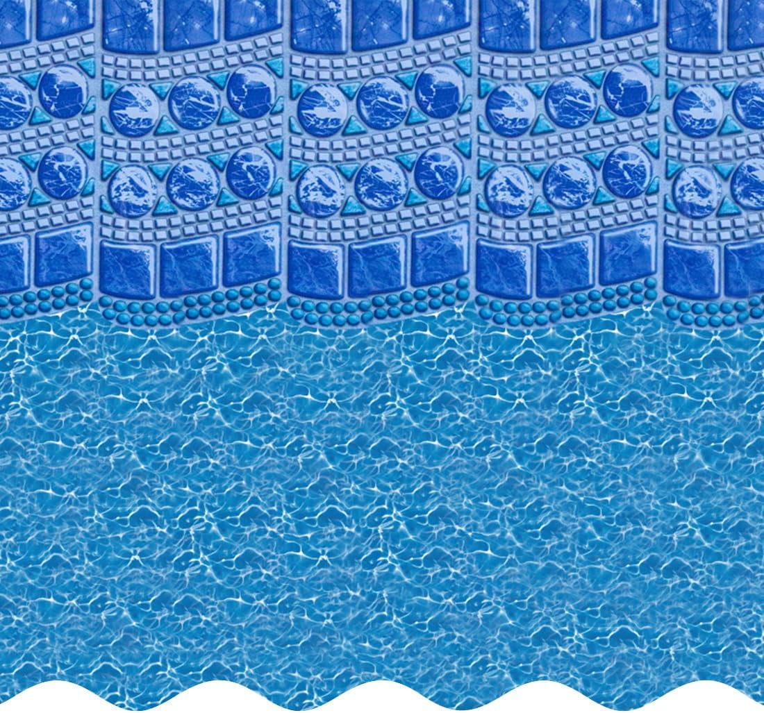 SmartLine 21' Round Swirl Tile Overlap Above Ground Swimming Pool Liner ...