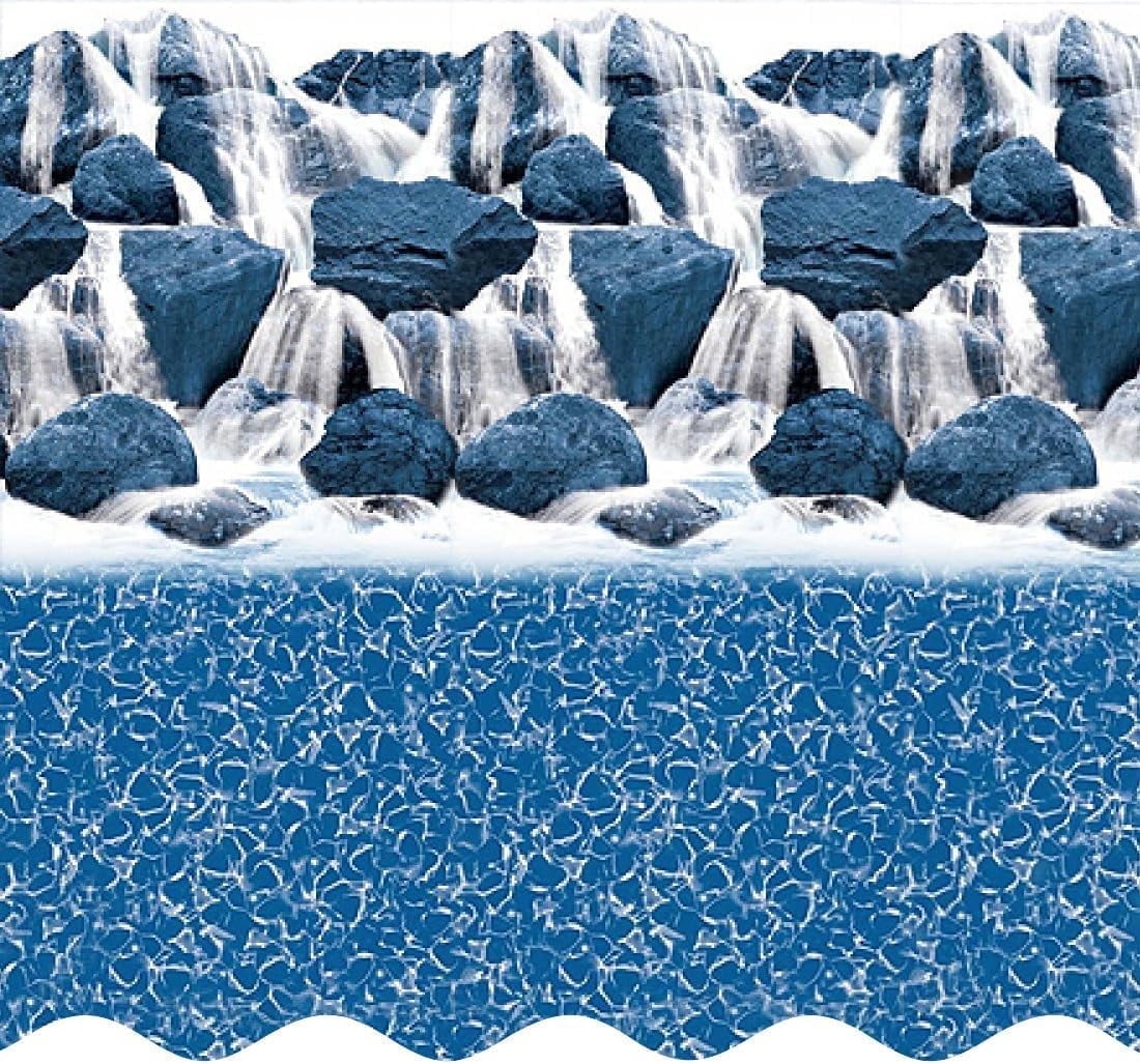 SmartLine 24' Round Waterfall Overlap Liner for Ground Pool Swimming ...