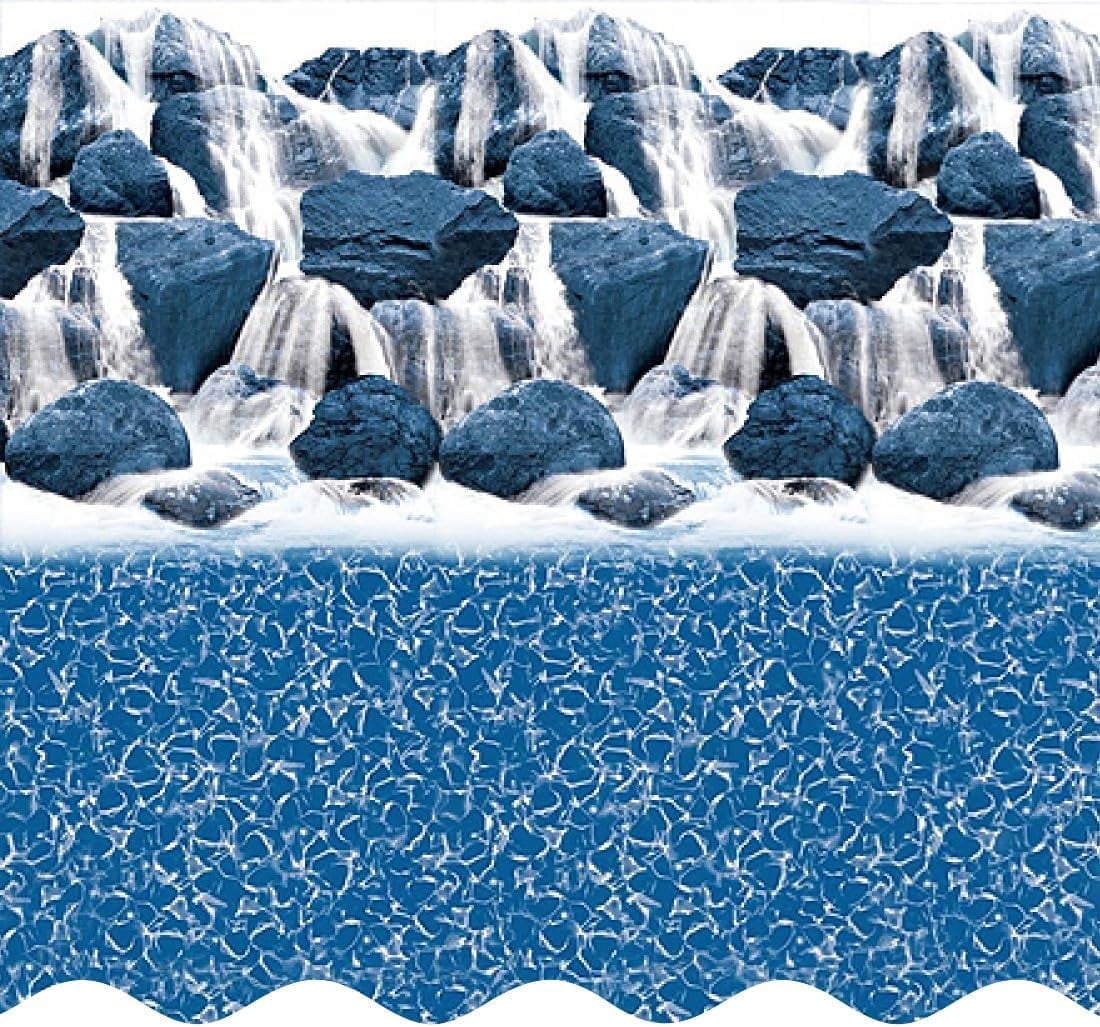 SmartLine 24' Round Waterfall Overlap Liner for Ground Pool Swimming ...