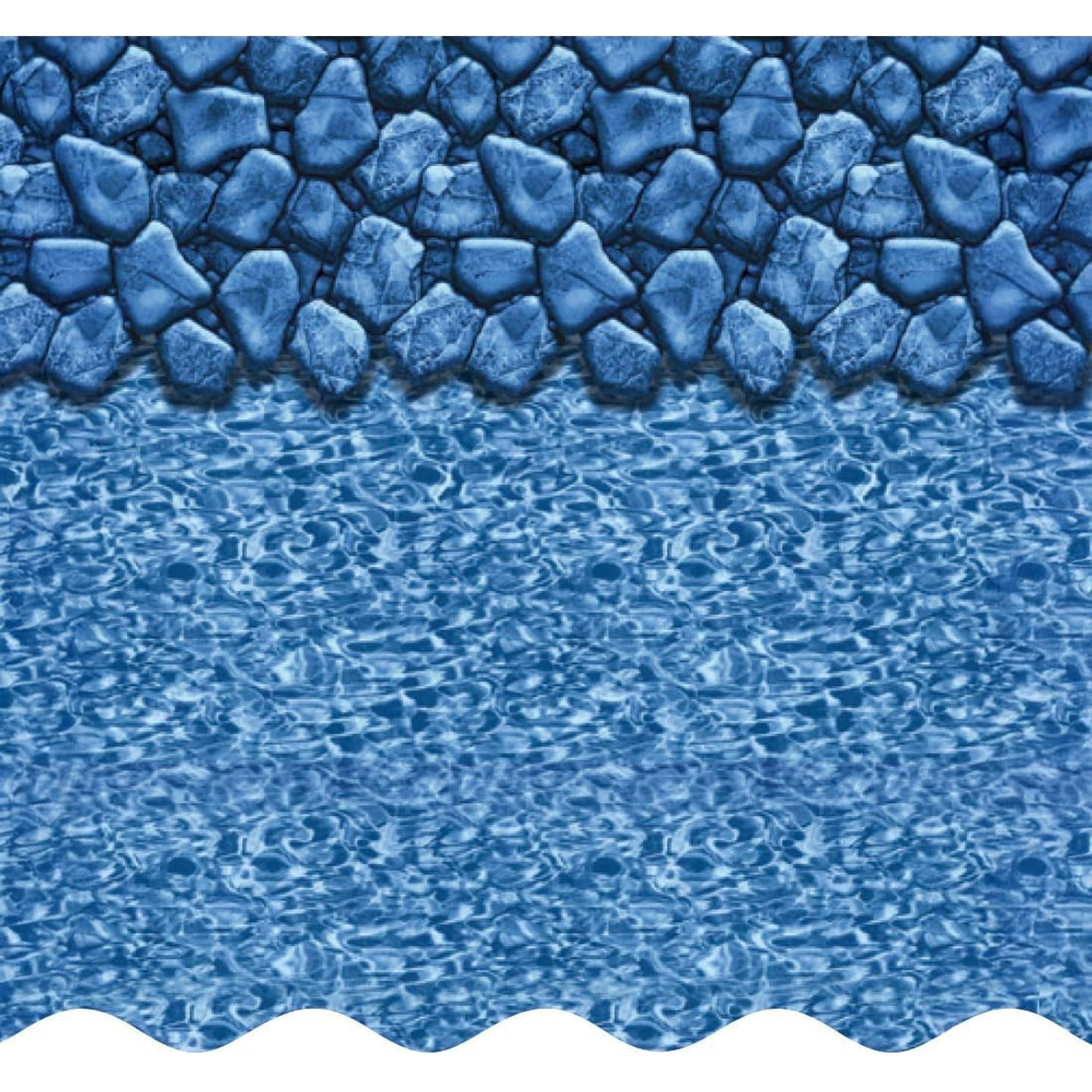 SmartLine 30' Round Boulder Swirl Overlap Above Ground Swimming Pool ...