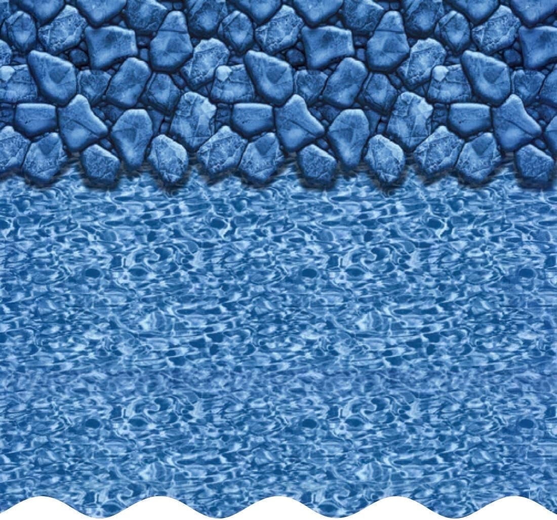 SmartLine 30' Round Boulder Swirl Overlap Above Ground Swimming Pool ...