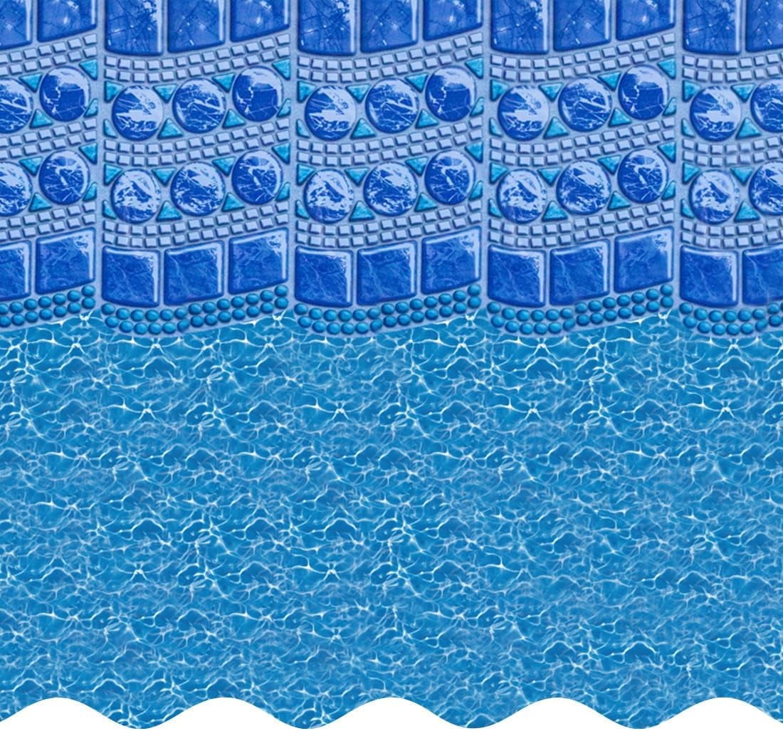 SmartLine 30' Round Swirl Tile Overlap Above Ground Swimming Pool Liner ...