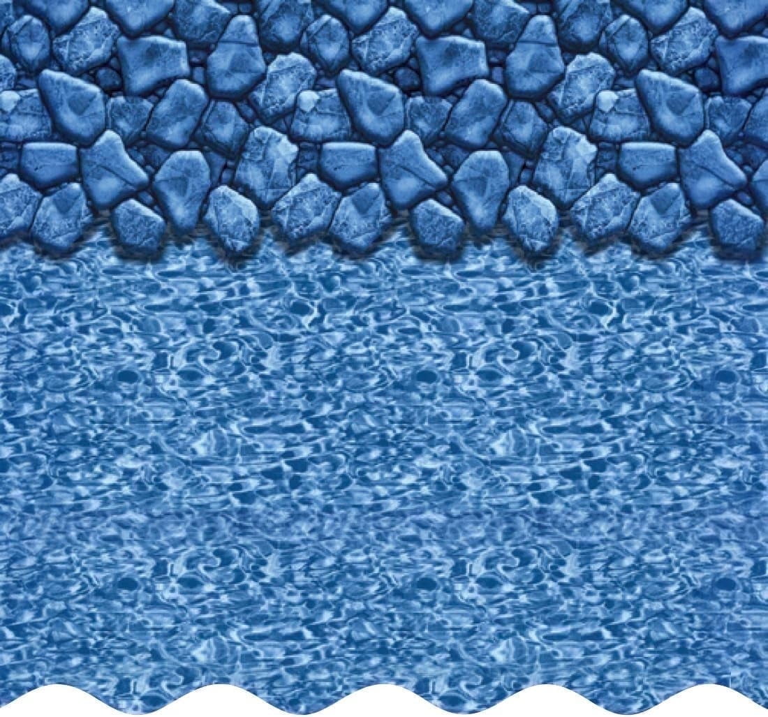 SmartLine 33' Round Boulder Swirl Overlap Above Ground Swimming Pool ...