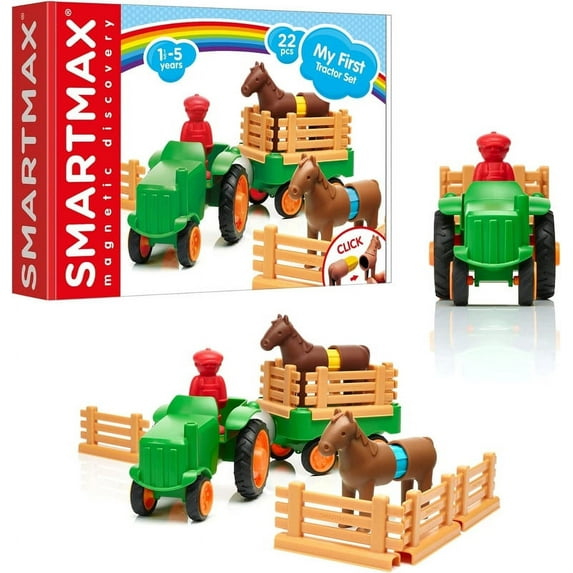 SmartMax My First Farm Tractor Magnetic Discovery STEM Play Set, Ages 1 ...