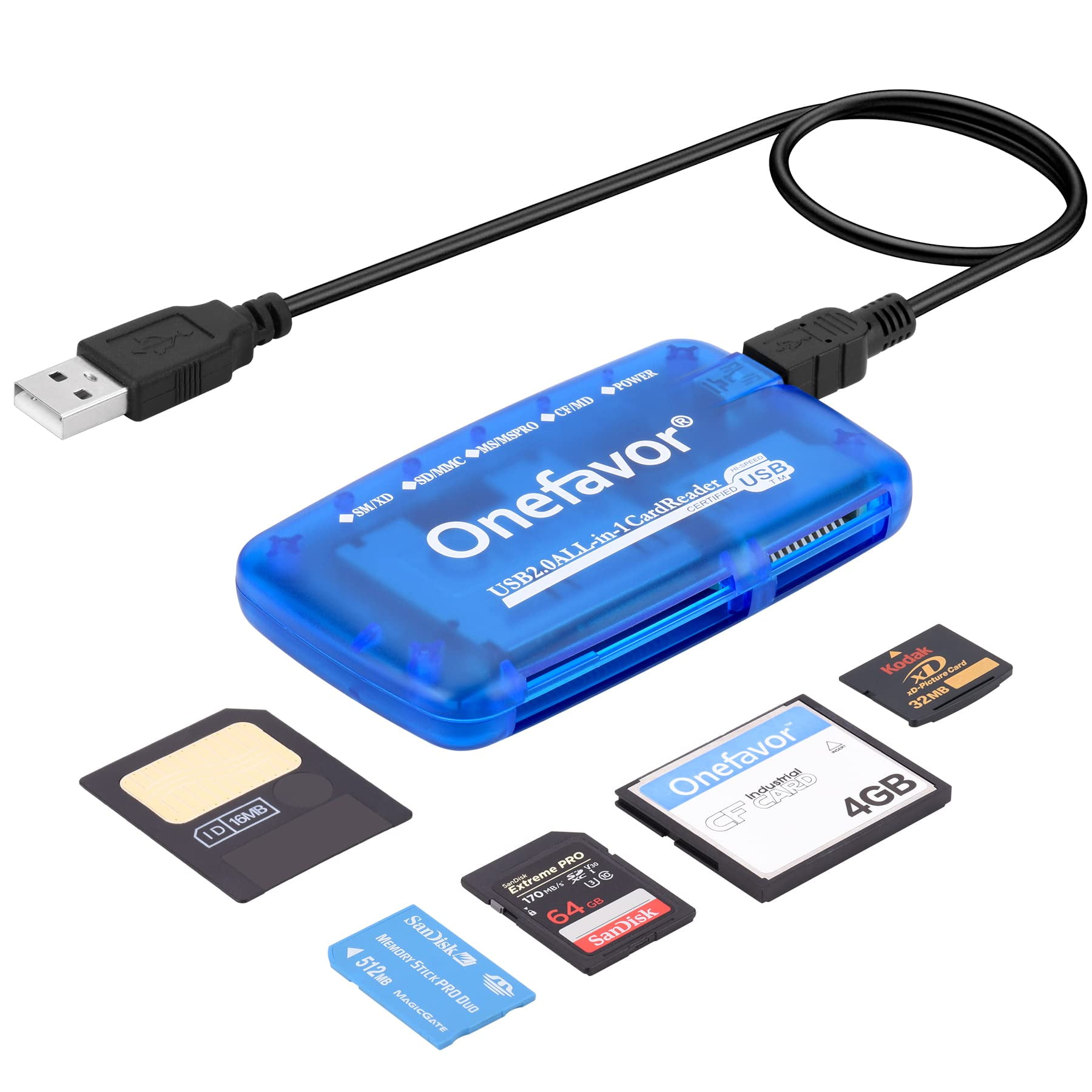 SmartMedia Cards Reader Writer, All-in-1 USB Universal Multi Card ...