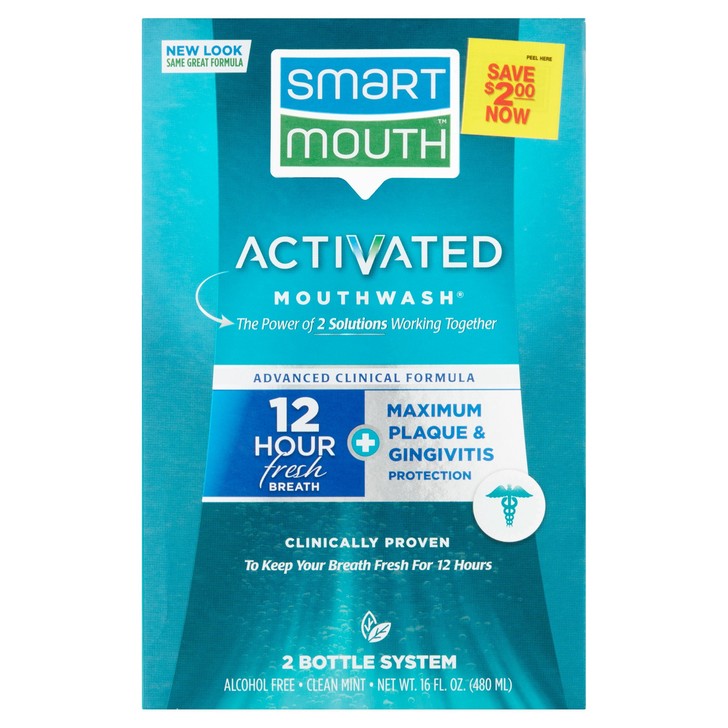 SmartMouth Activated Mouthwash Advance Clinical Formula, Maximum Plaque ...