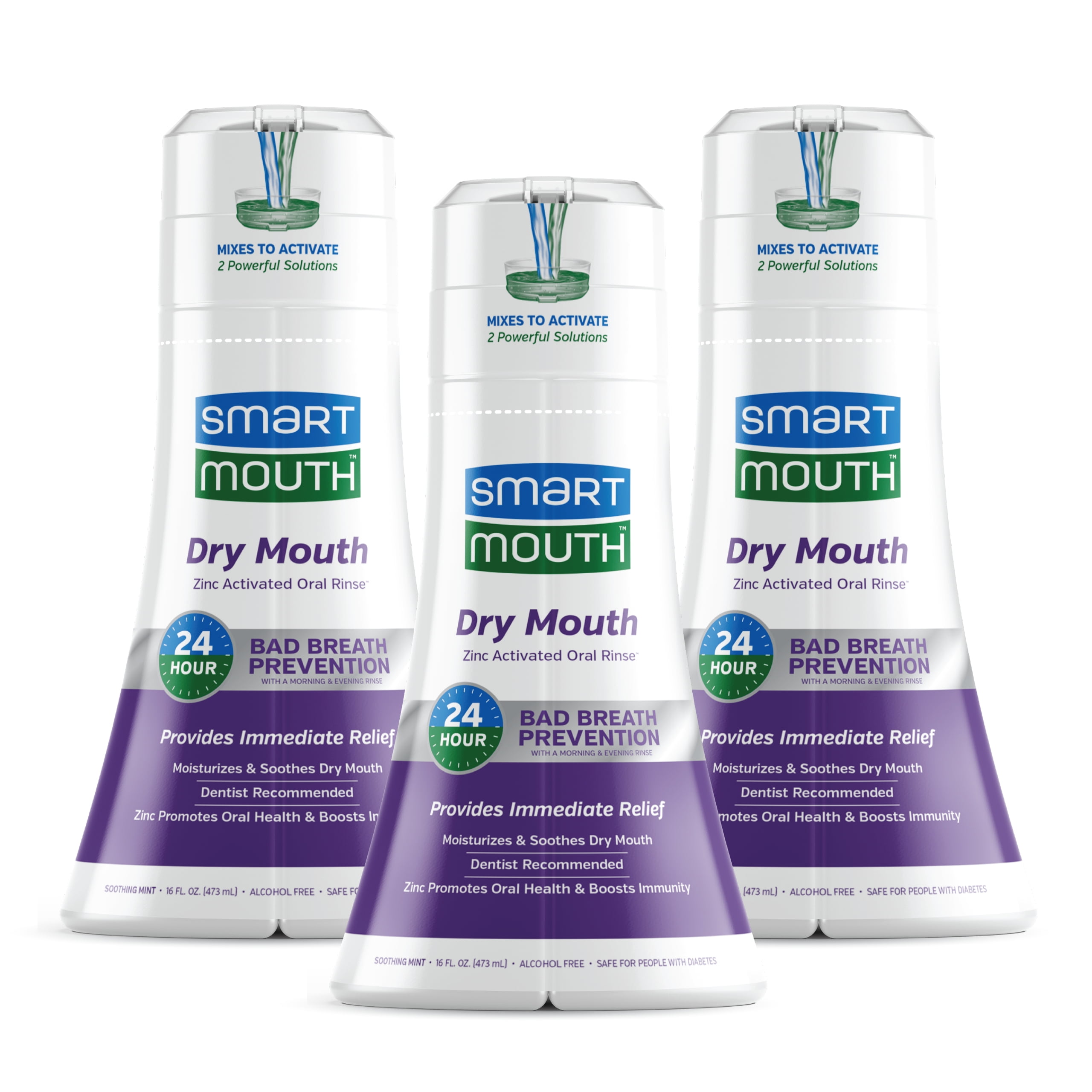 SmartMouth Activated Dry Mouth Mouthwash, Dry Mouth and Bad Breath ...