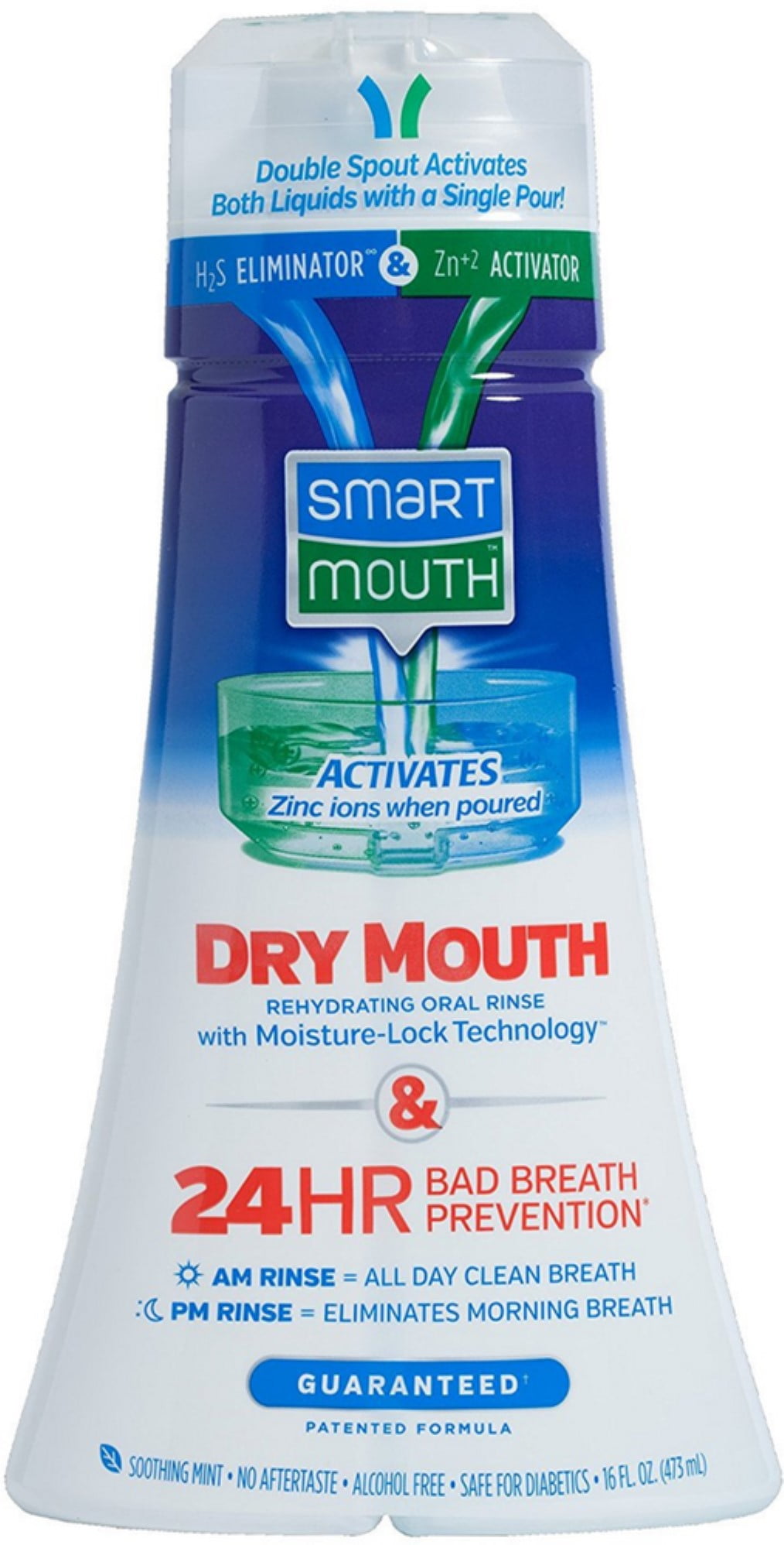 SmartMouth Dry Mouth Clean Activated Mouthwash, Soothing Mint 16 oz ...