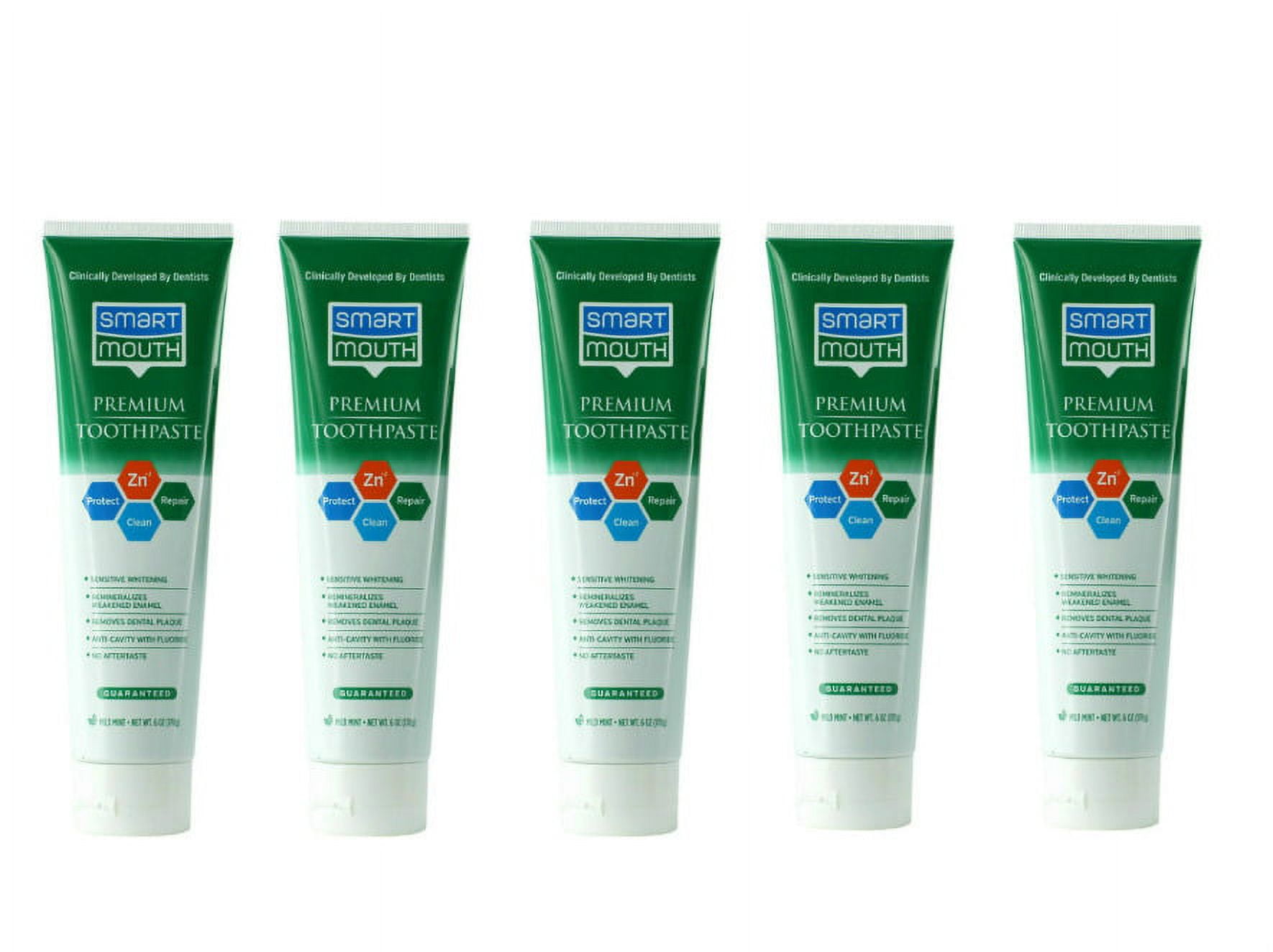 SmartMouth Premium Toothpaste for Elite Oral Health Protection, 6 oz, 5 ...