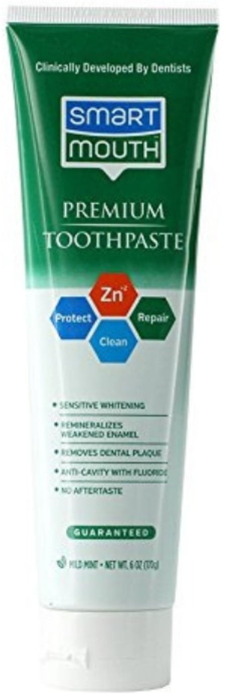 SmartMouth Zinc Ion Toothpaste Mild Mint 6 oz for Whitening Cavities ...