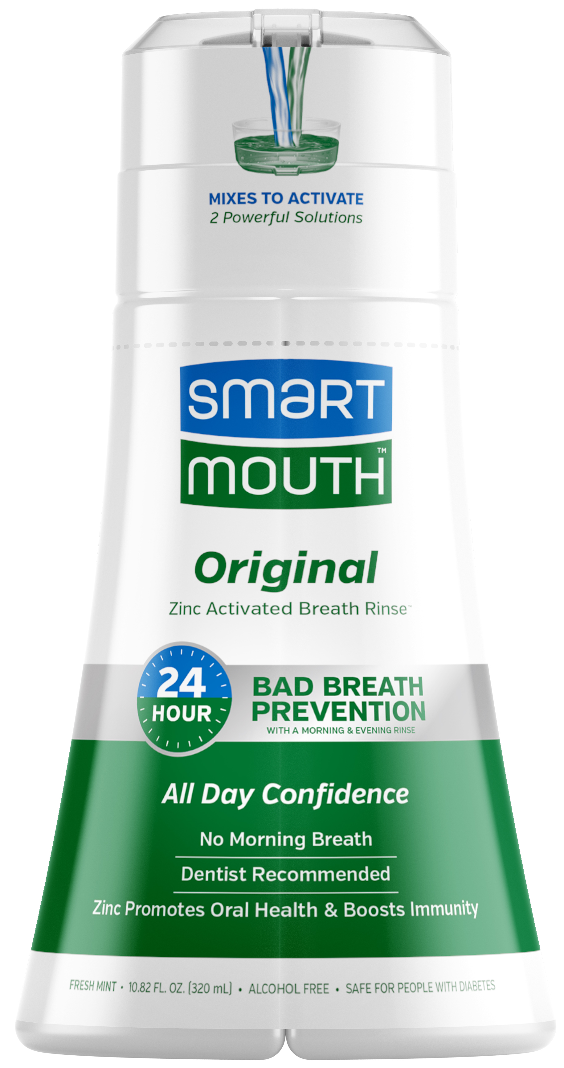 SmartMouth 2-Pack of Original Activated 24HR Fresh Breath Rinse ...