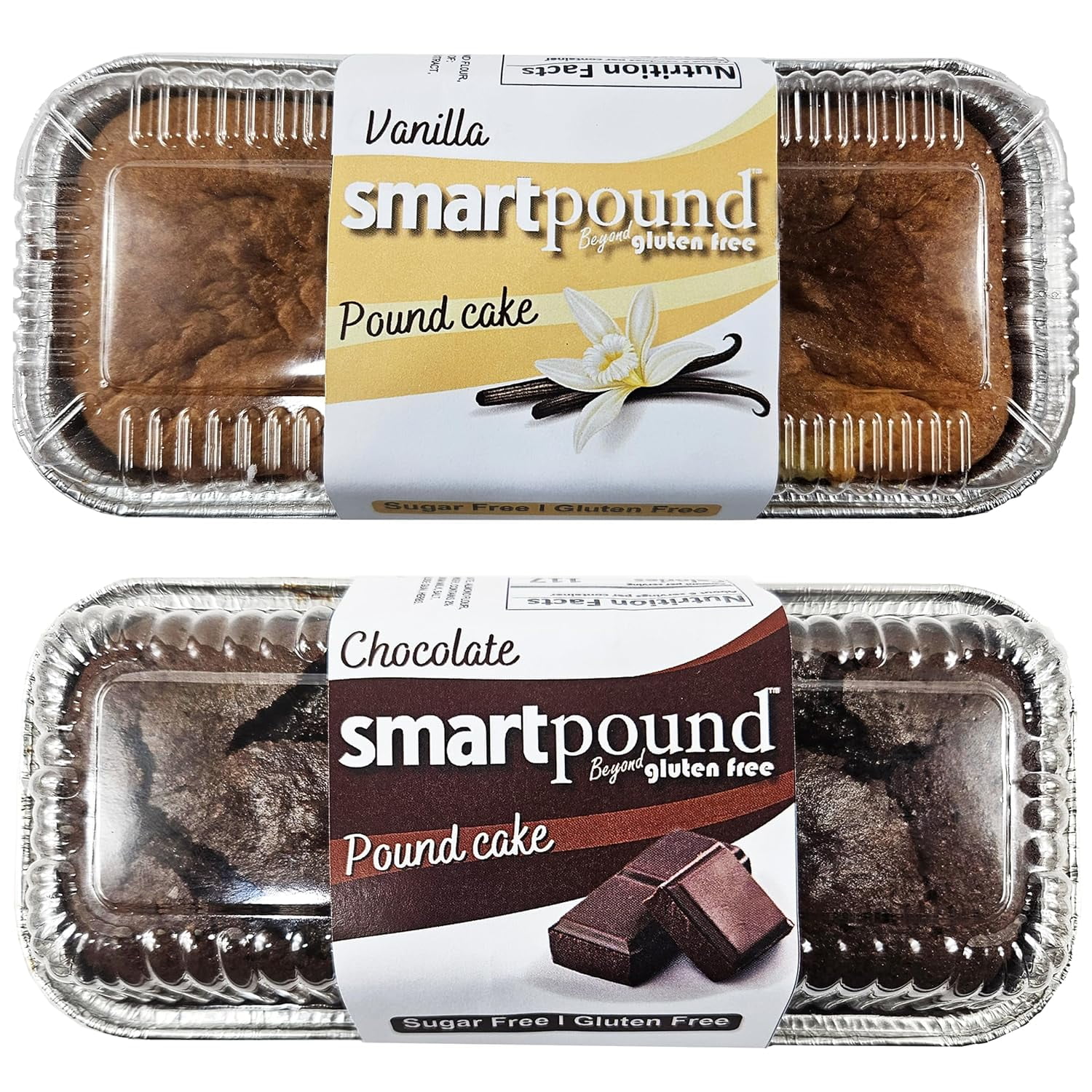 SmartPound Gluten , Sugar Vanilla Pound Cake and Chocolate Pound Cake - 2-Pack - Walmart.com