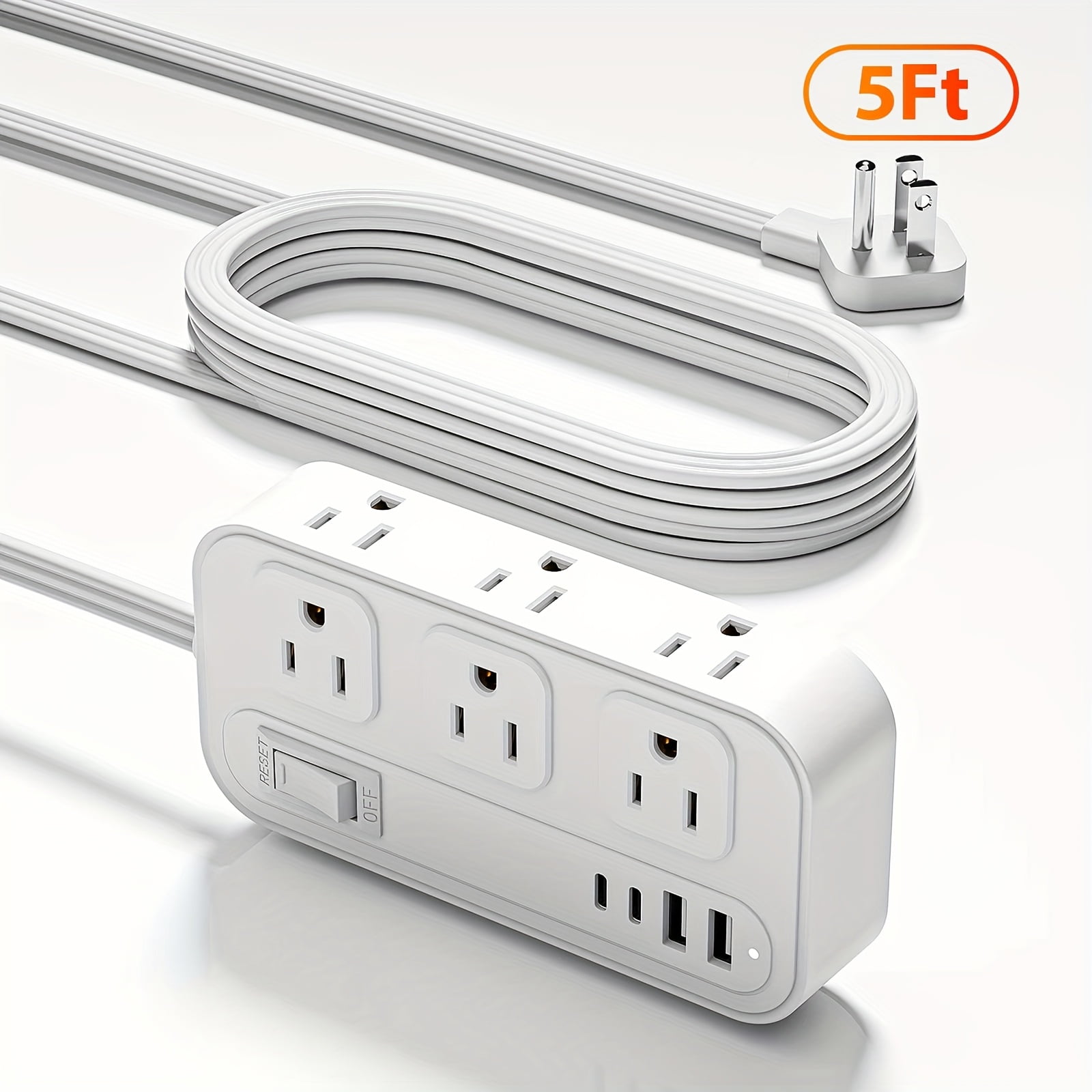 SmartPower Compact Desk Charging Station - 6 AC Outlets, 4 USB Ports (2 ...