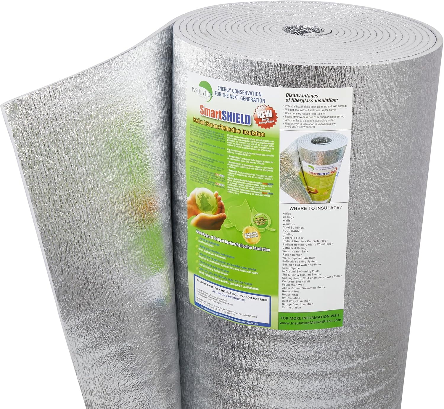 SmartSHIELD 10mm – 48" x 25', Reflective Insulation Roll Foam Core ...
