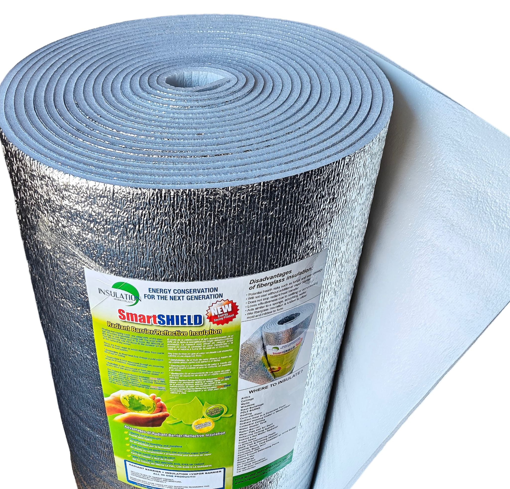 SmartSHIELD Pro-20mm 48"x25ft Reflective Insulation, Foam Core, Foil ...