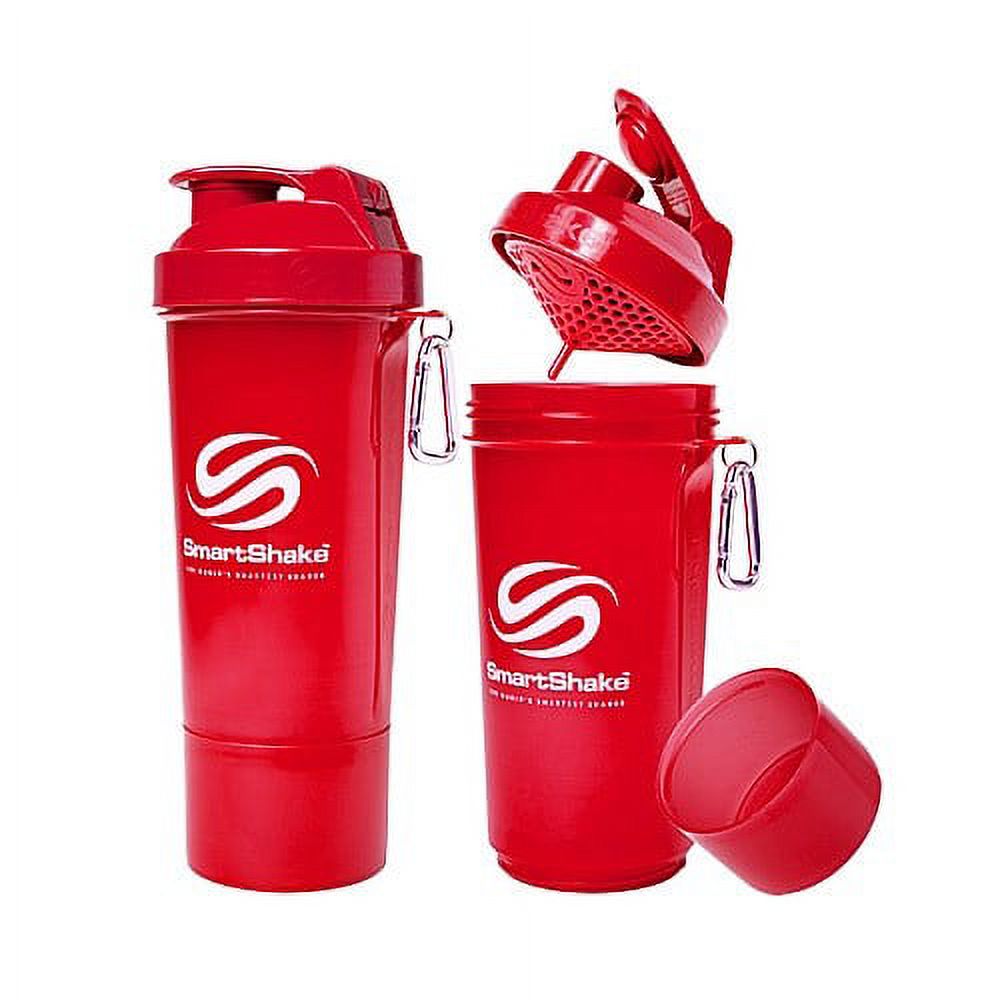 SmartShake Slim Shaker Bottle, 500ml - Red - Walmart.com