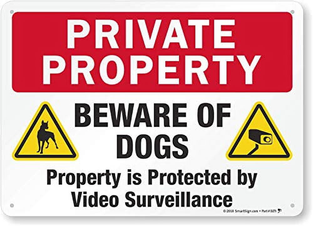 SmartSign 10 x 14 inch â€œPrivate Property - Beware Of Dogs, Property ...
