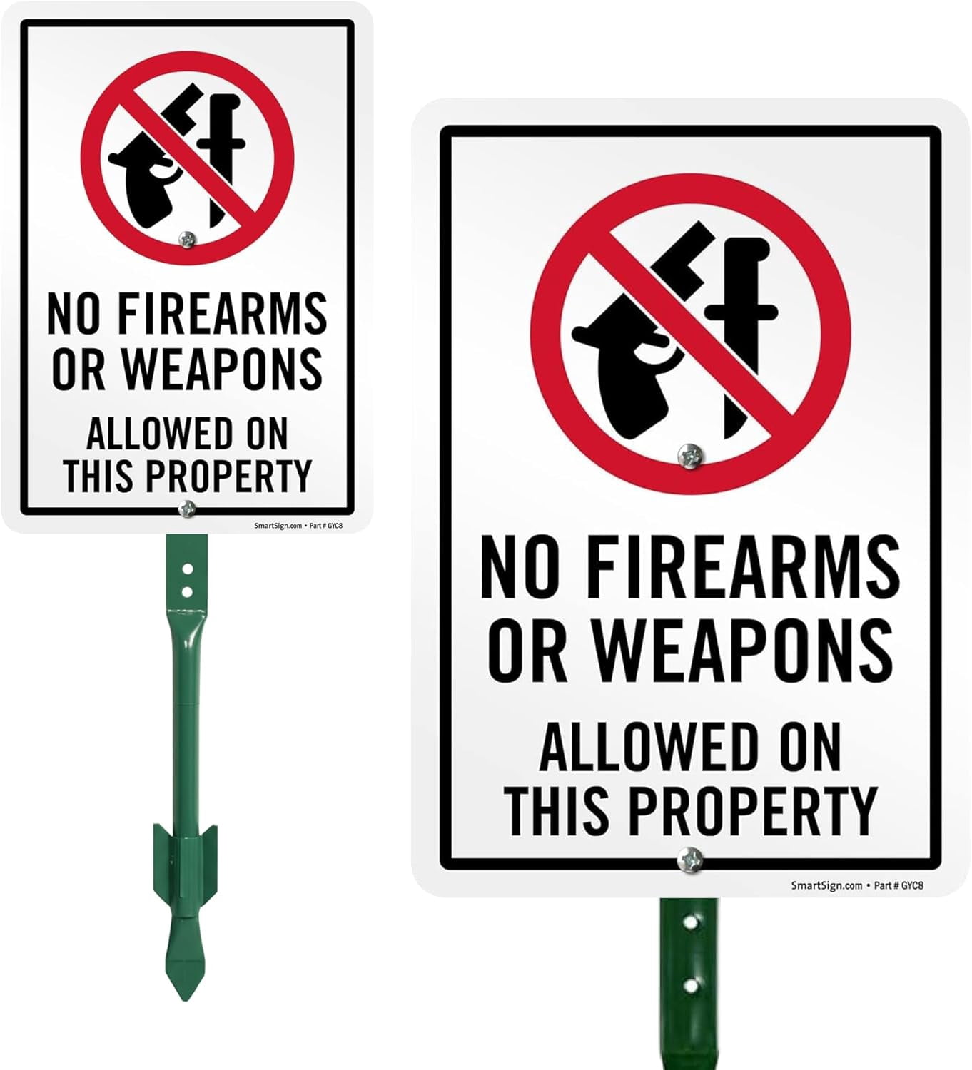 SmartSign 10 x 7 inch “No Firearms Or Weapons Allowed On This Property ...