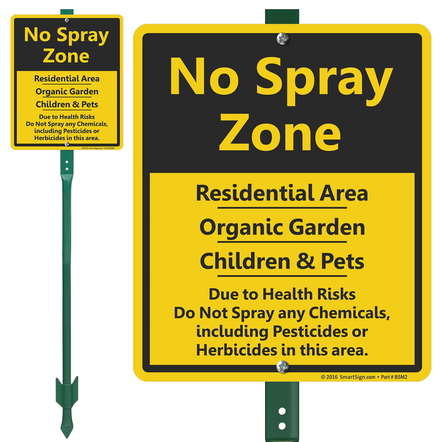 SmartSign 12" x 10" 'No Spray Zone Residential Area, Organic Garden ...