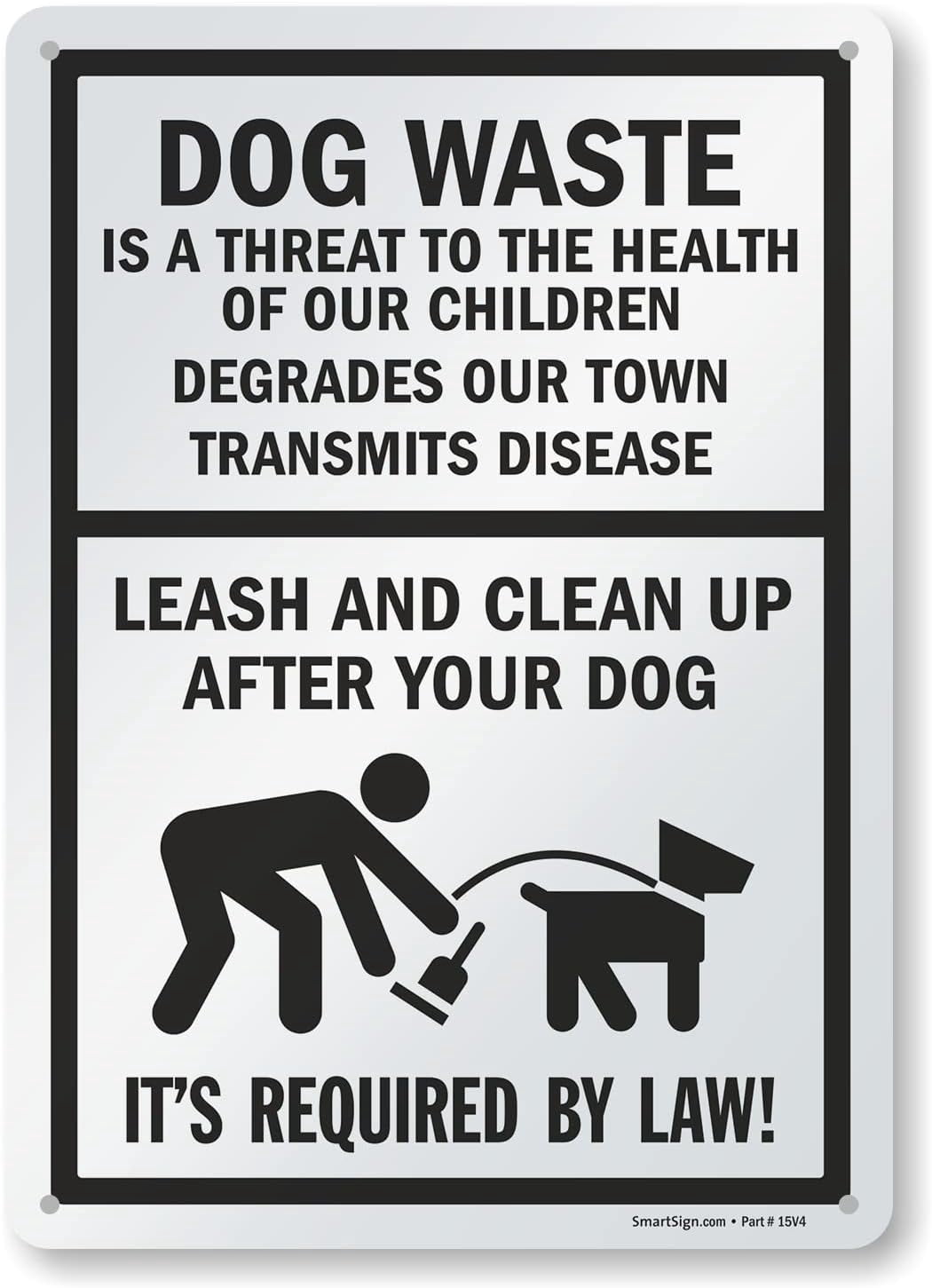 SmartSign 14 x 10 inch “Dog Waste Is A Threat - Leash And Clean Up ...
