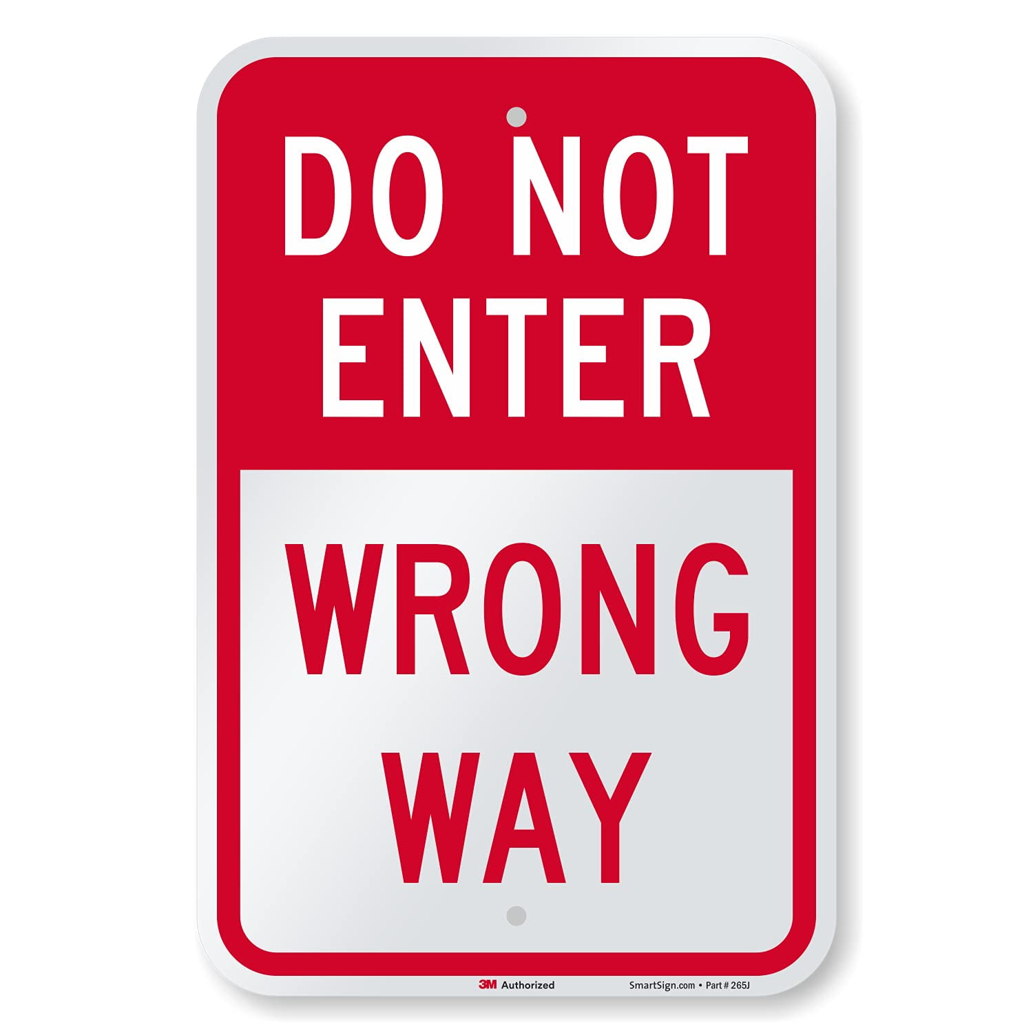 SmartSign 18 x 12 inch “Do Not Enter - Wrong Way” Metal Sign, 63 mil ...