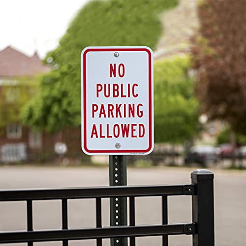 SmartSign 18 x 12 inch “No Public Parking Allowed” Metal Sign, Screen ...