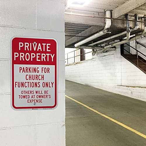 SmartSign 18 x 12 inch “Private Property - Parking For Church Functions ...