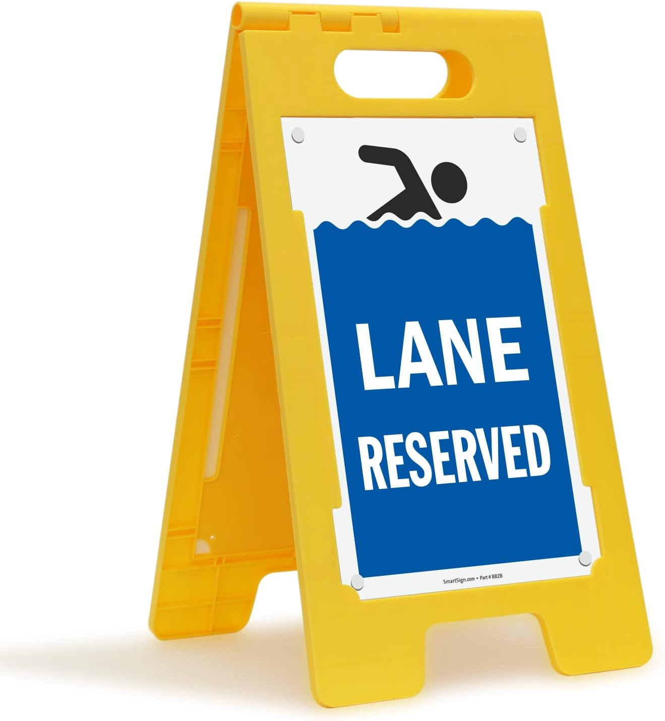 SmartSign 25 x 12 inch “Lap Lane” Two-Sided Standing Floor Sign with ...