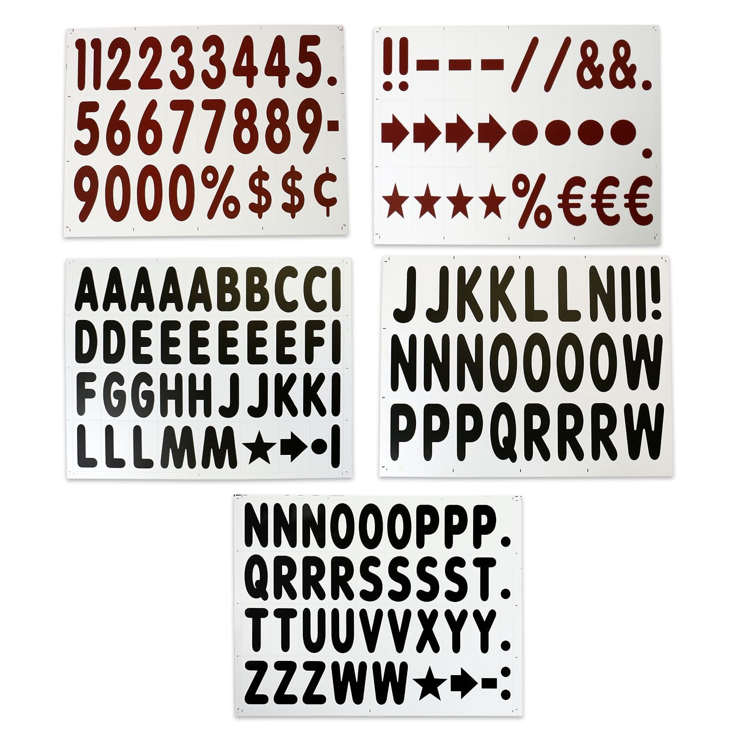 SmartSign 4" Character Height, Standard Letter & Number Kit for White ...